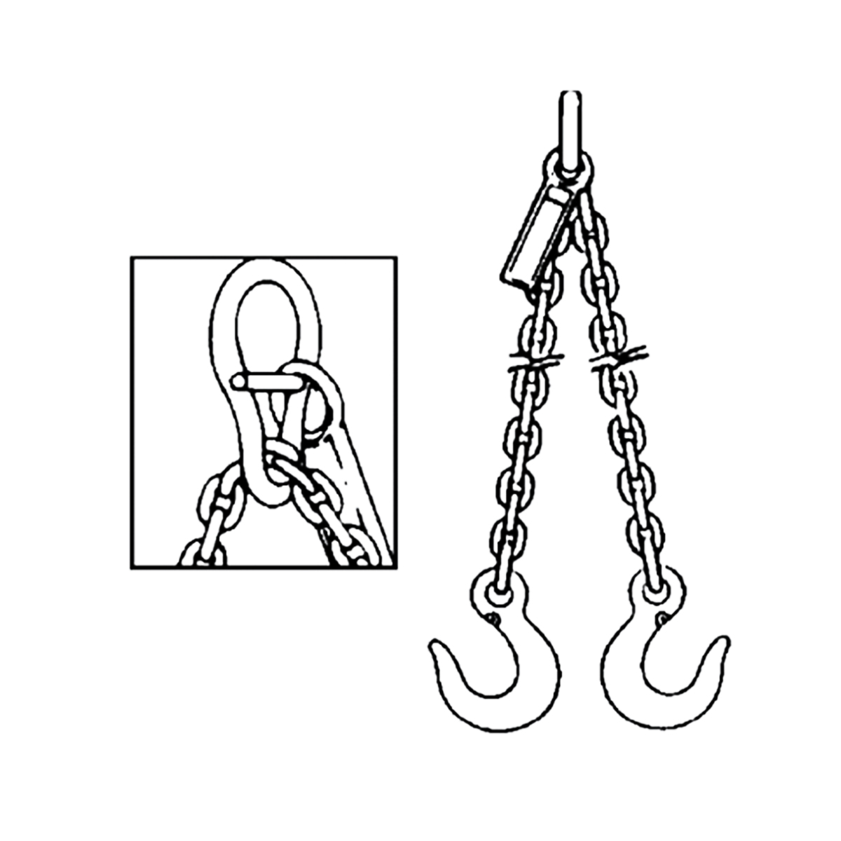 Single Leg Chain Slings - Welded or Mechanical (Grade 80/100 Alloy)
